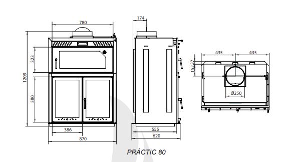 HORNO DE LEÑA MODELO PRACTIC 80